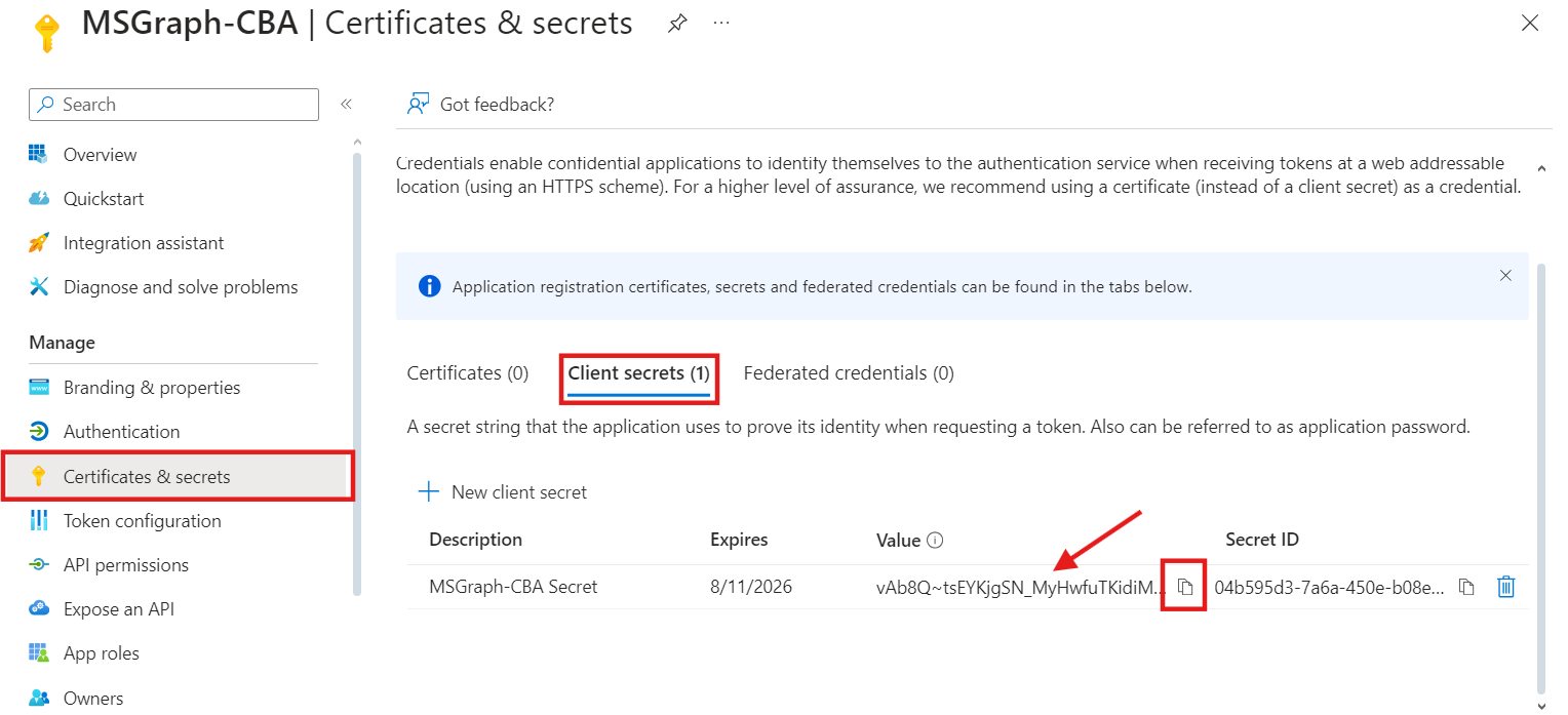 Connect to Microsoft Graph using Client Secret - Cloud Mechanics